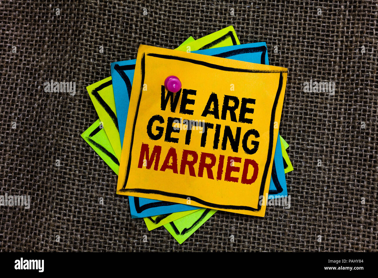 Text sign showing We Are Getting Married. Conceptual photo Engagement ...