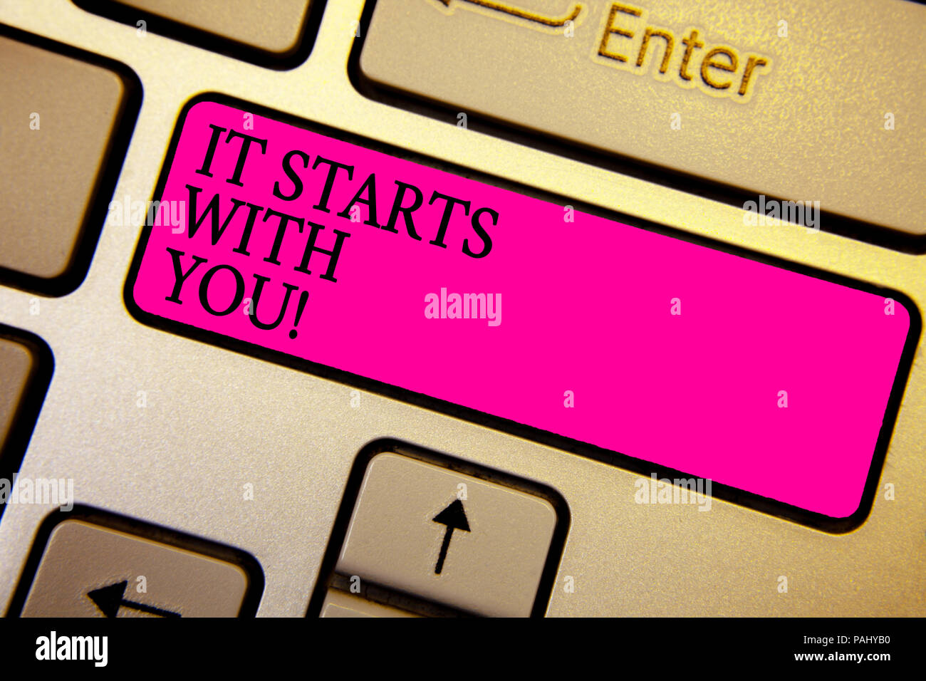 Handwriting text It Starts With You. Concept meaning Motivation for ...