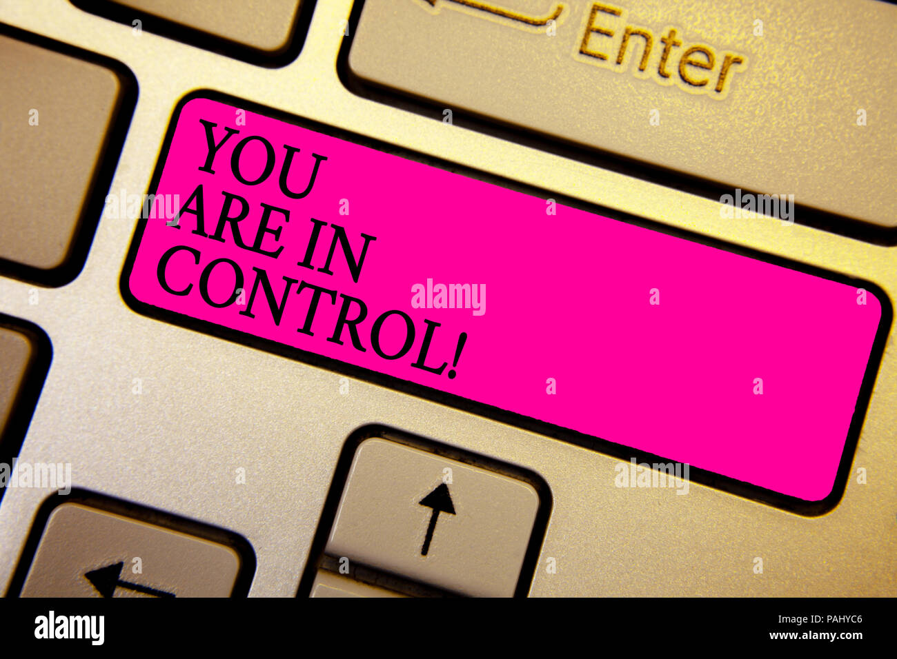 Handwriting text You Are In Control. Concept meaning Responsibility ...