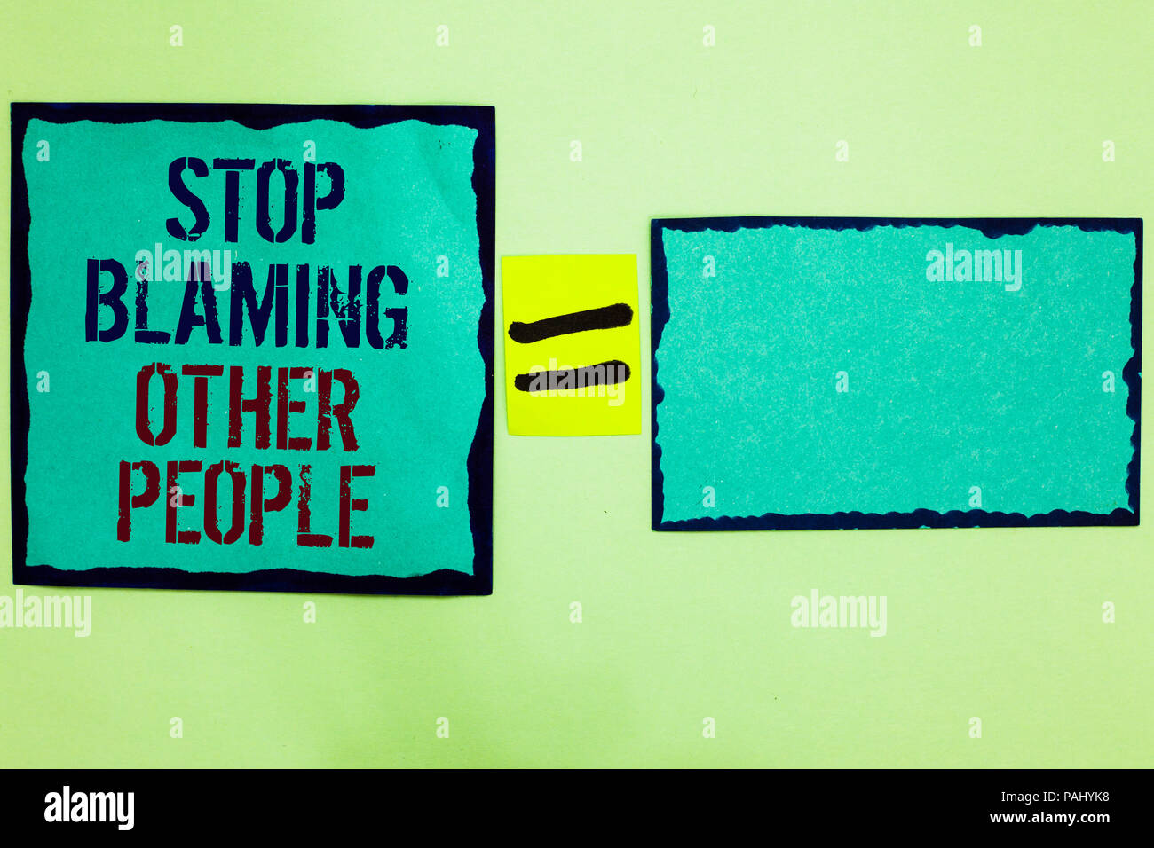 Handwriting text writing Stop Blaming Other People. Concept meaning Do ...