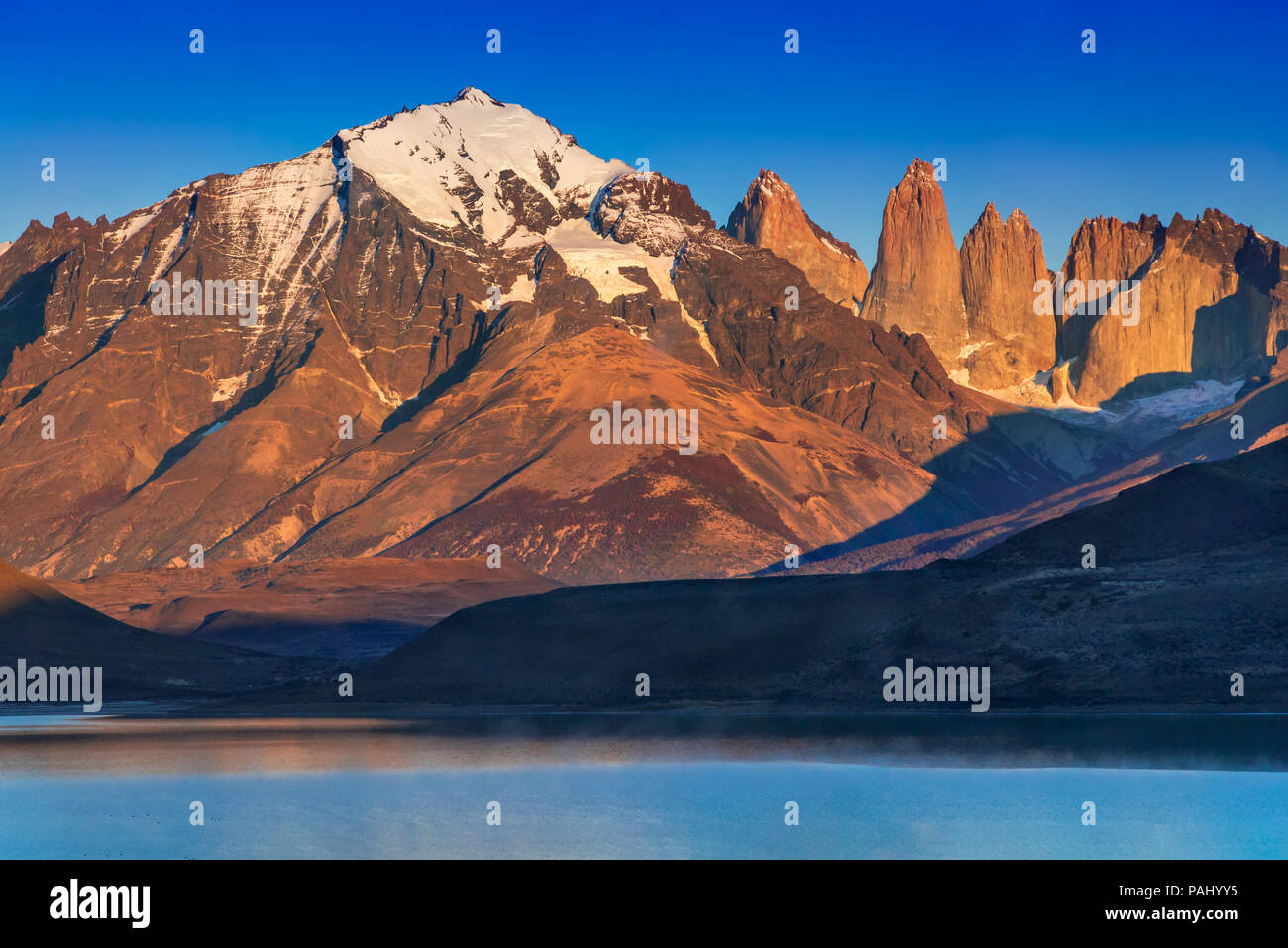 Torres del Paine, famous rocky and ice landmark of Patagonia, Chile in ...