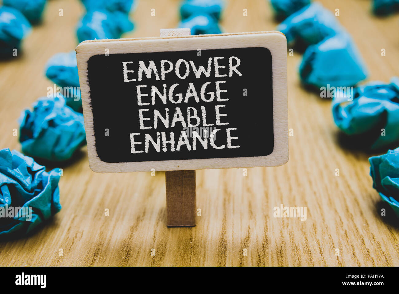 Handwriting text writing Empower Engage Enable Enhance. Concept meaning ...