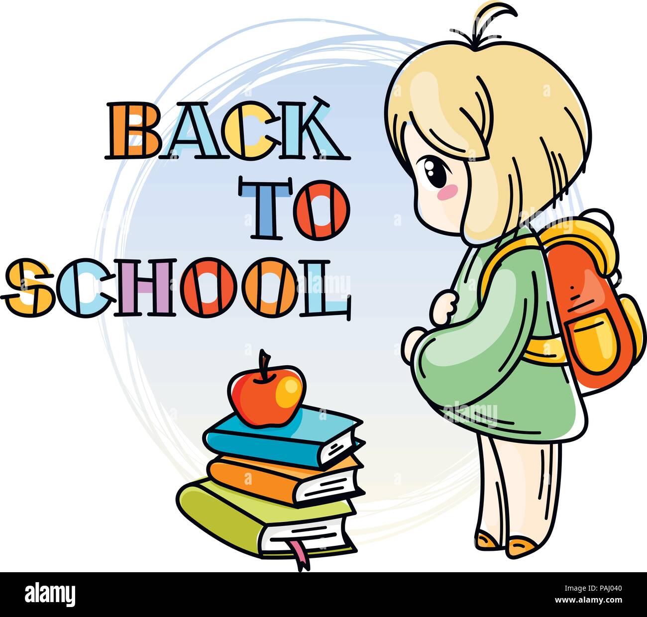 Welcome back to school. Cute school kid ready to education. Vector ...
