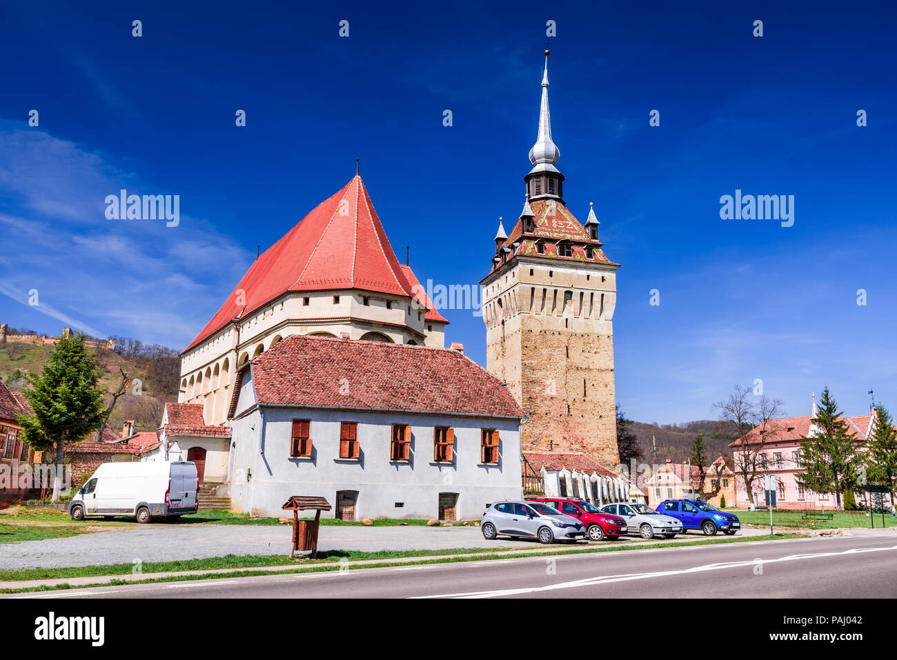 Saschiz, Romania - Medieval fortified church in Transylvania, saxon ...