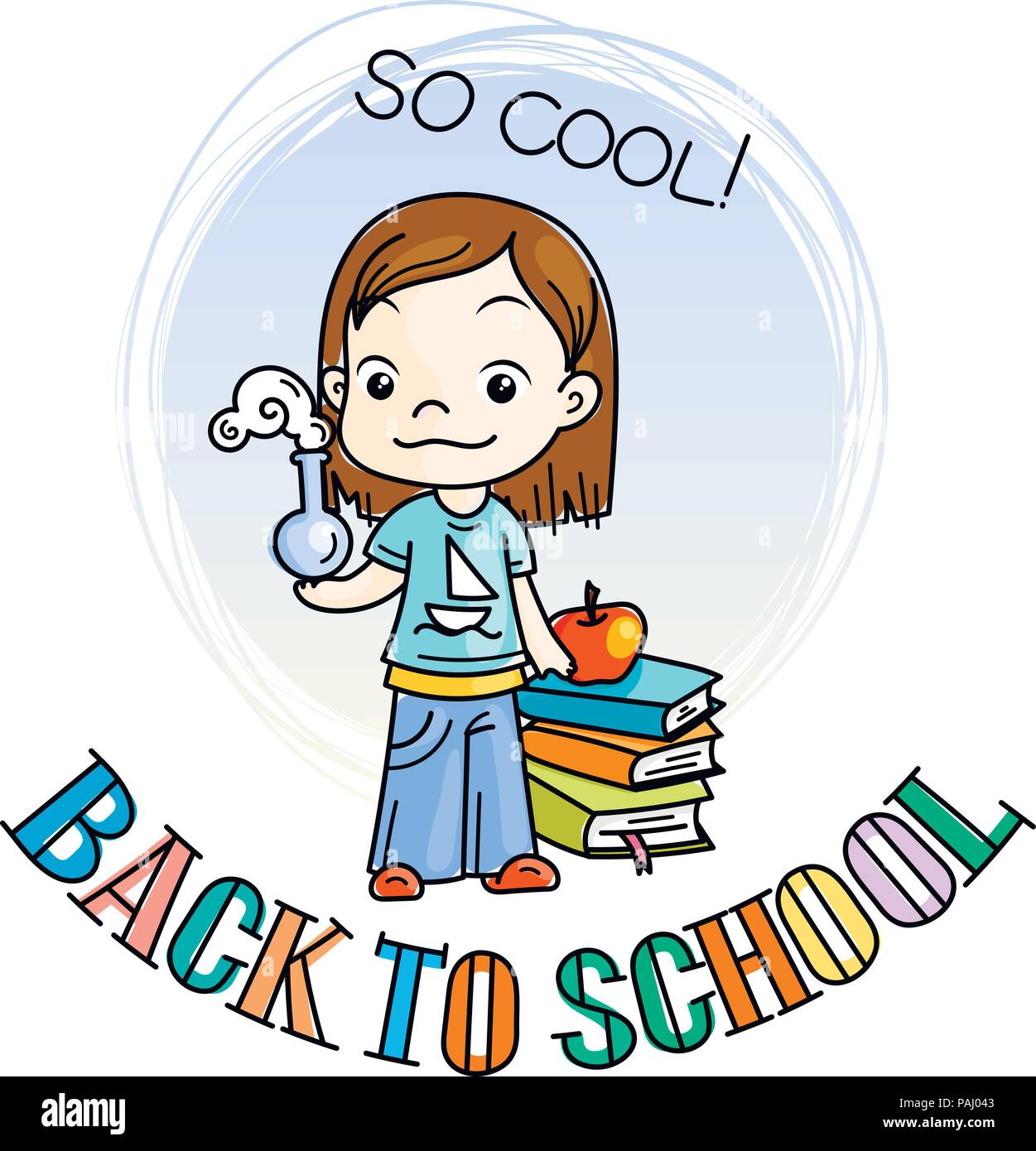 Welcome back to school. Cute school kid ready to education. Vector ...