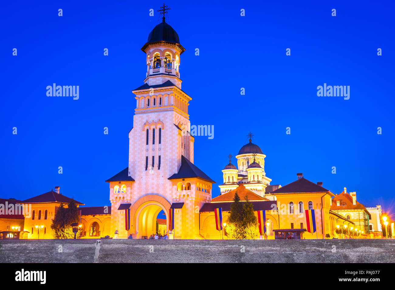 Alba Iulia, orthodox cathedral of Coronation in the city of Alba, Transylvania, Romania Stock ...