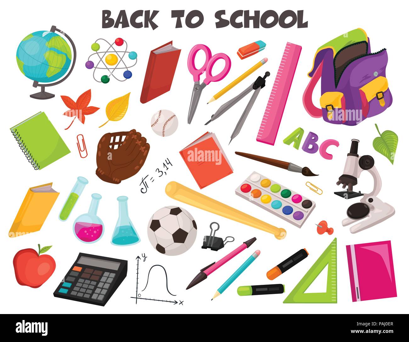 school objects vector collection Stock Vector Image & Art - Alamy