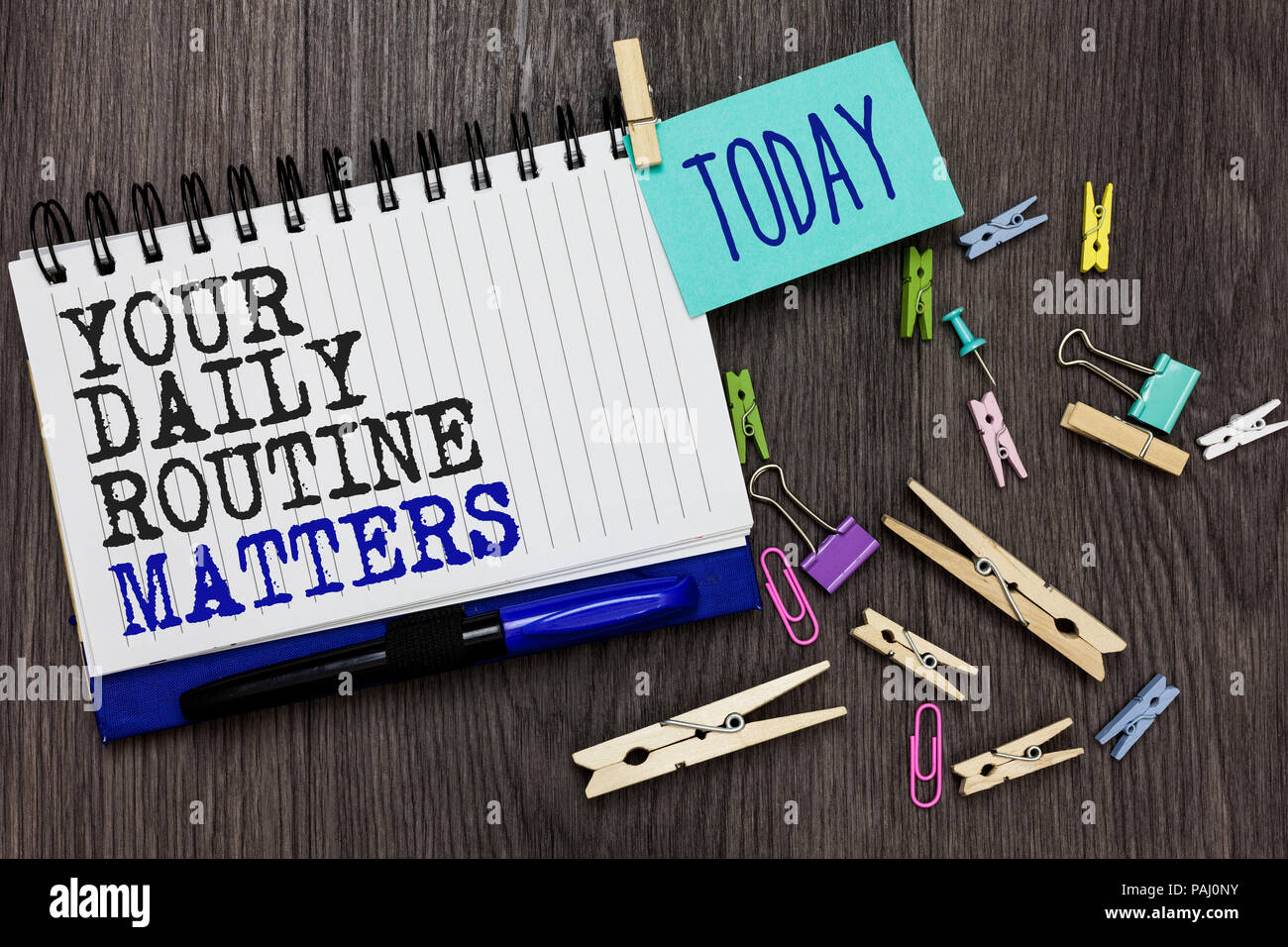 Writing note showing Your Daily Routine Matters.. Business photo ...