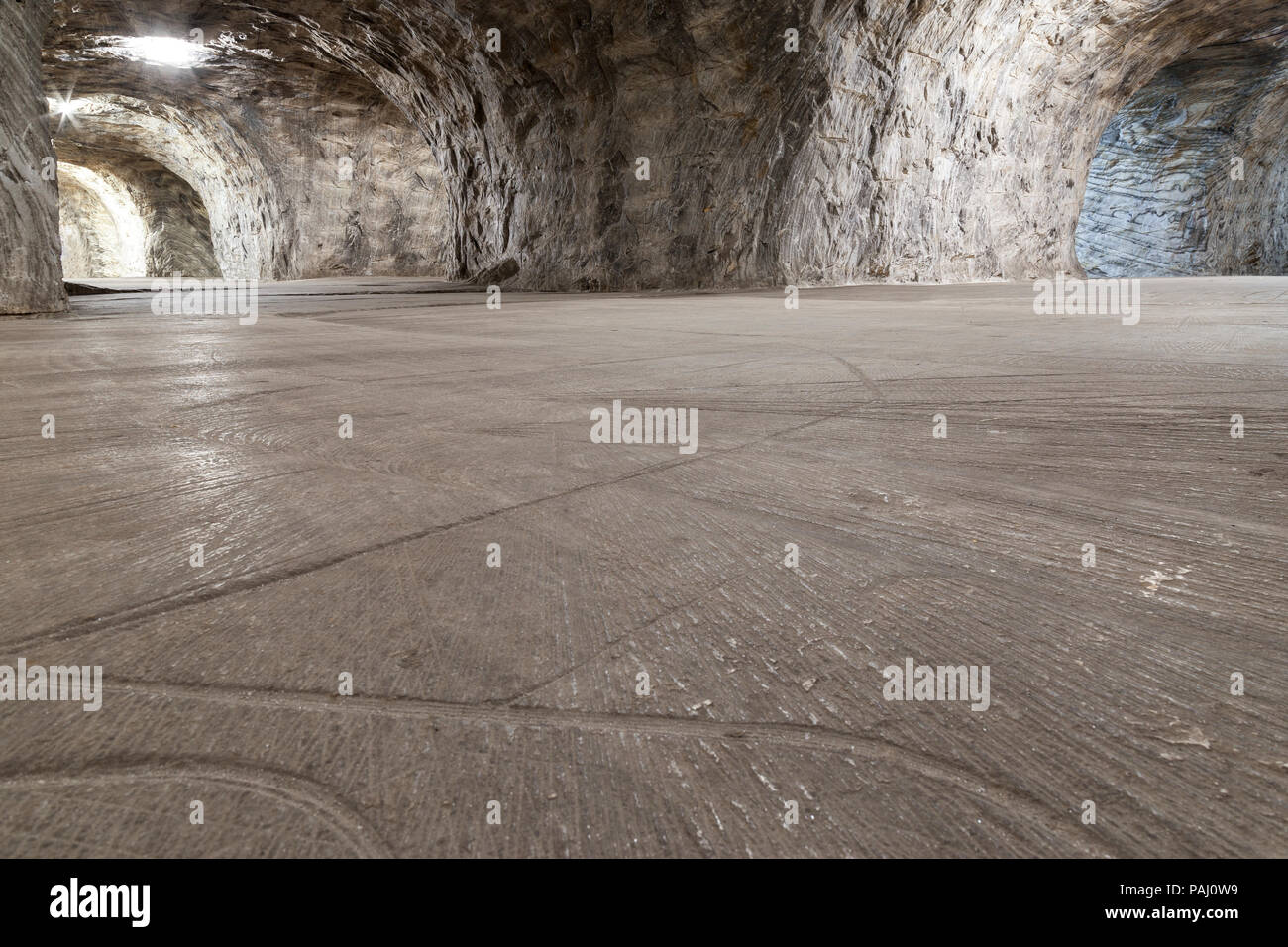 Galleries of tunnels inside a salt mine Stock Photo - Alamy