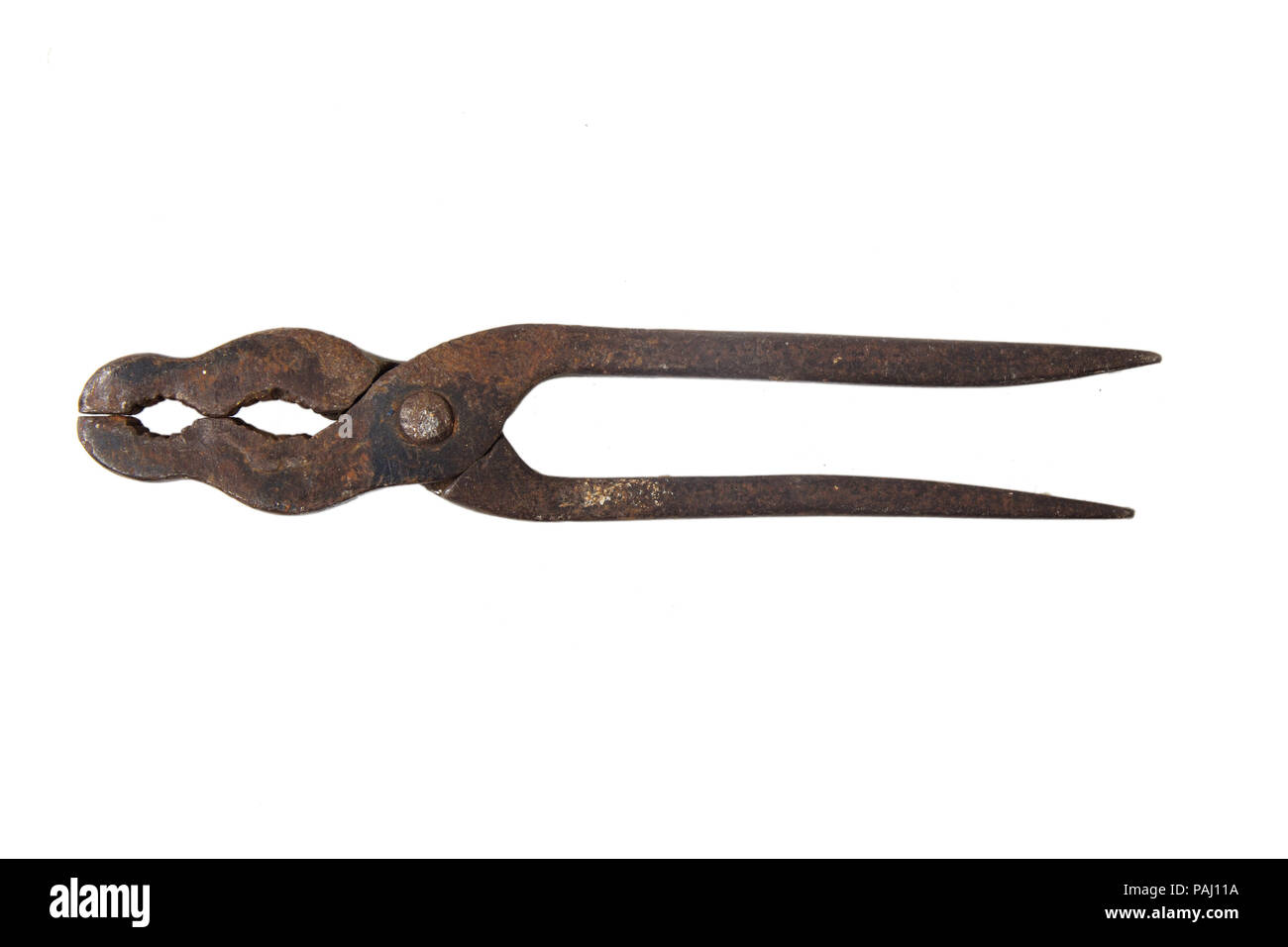 old vintage pilers isolated on white background Stock Photo - Alamy