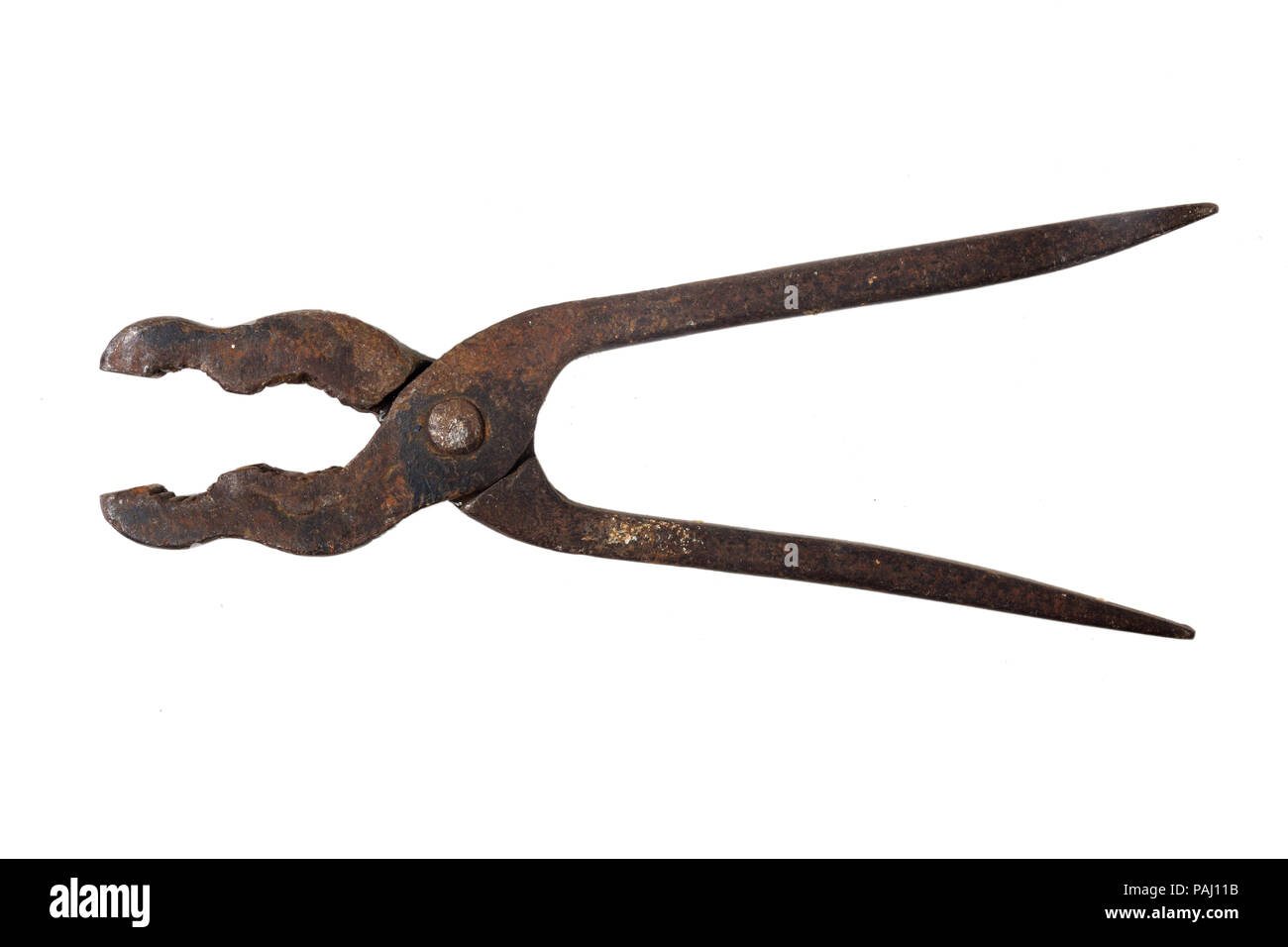 old vintage pilers isolated on white background Stock Photo - Alamy