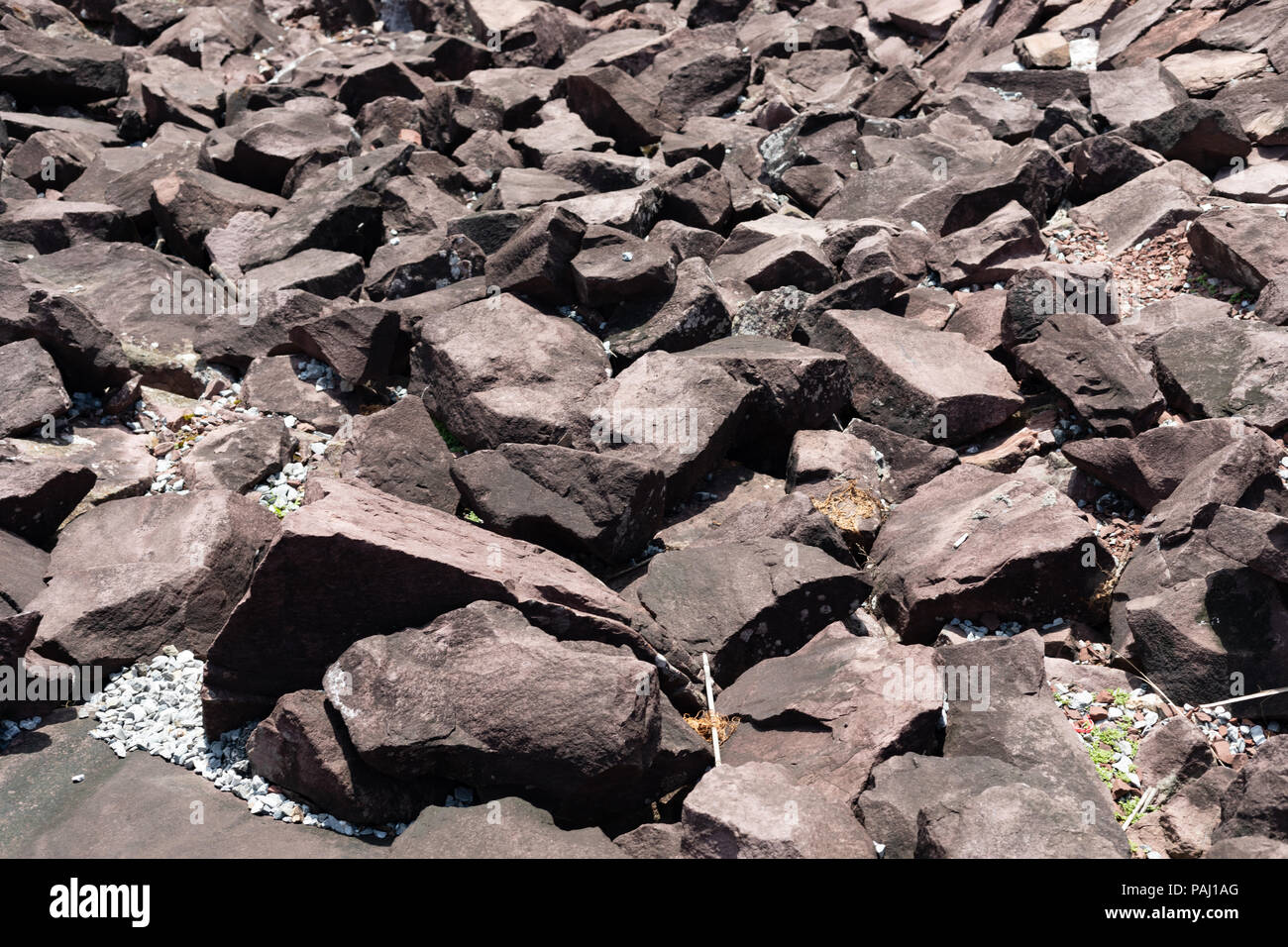 Sandstone siltstone for Riprap of dam construction Stock Photo - Alamy