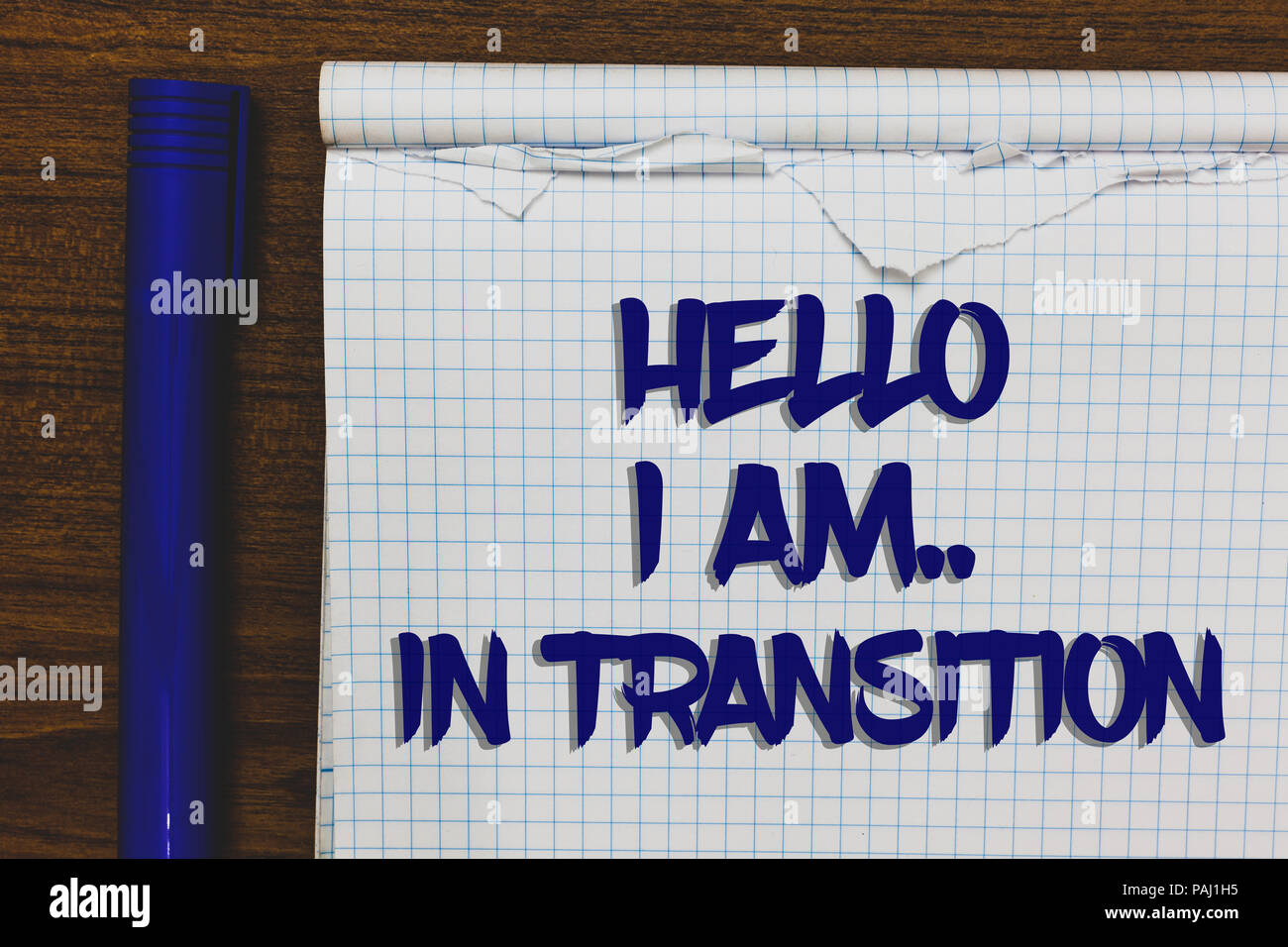 Writing note showing Hello I Am.. In Transition. Business photo ...