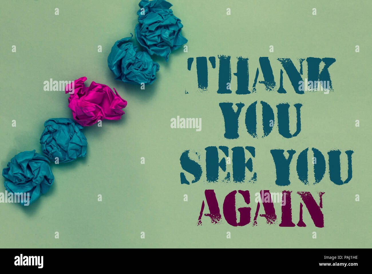 Writing note showing Thank You See You Again. Business photo showcasing ...