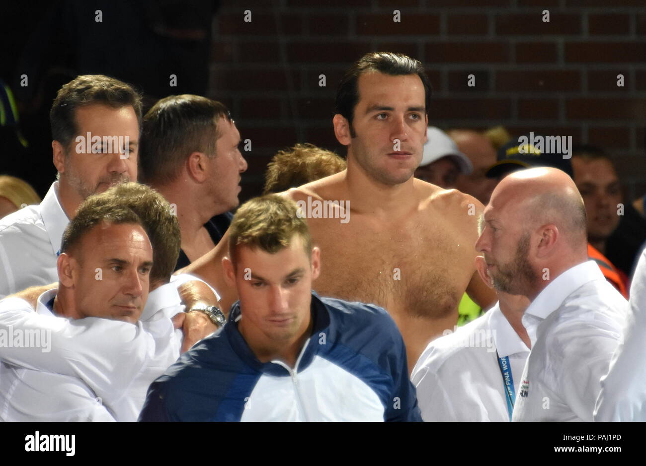 Budapest, Hungary - Jul 27, 2017. Sad hungarian team (GOR-NAGY Miklos 8 ...