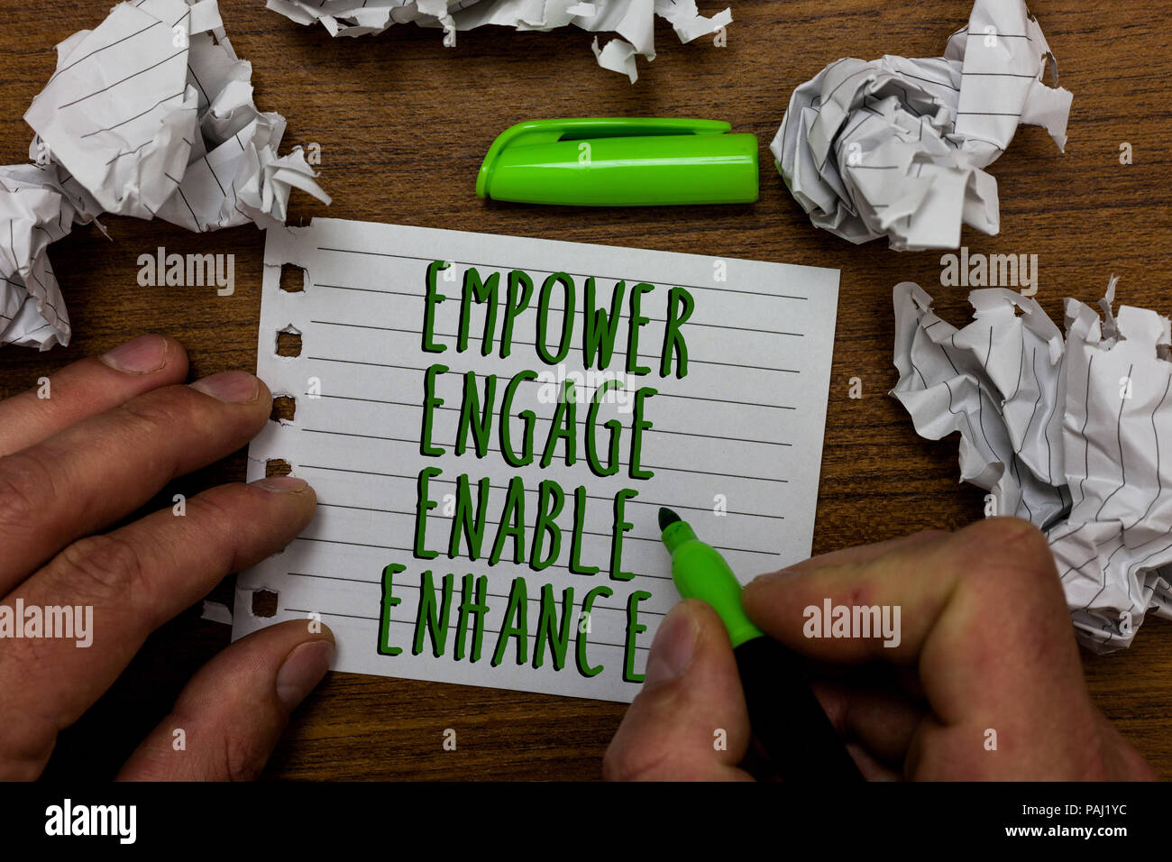 Word writing text Empower Engage Enable Enhance. Business concept for ...