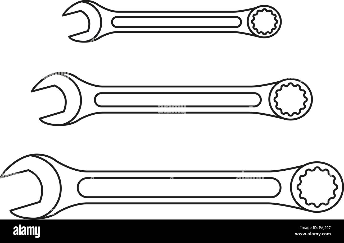 Line art black and white wrench set Stock Vector Image & Art - Alamy Line art black and white wrench set Stock Vector Image & Art - Alamy