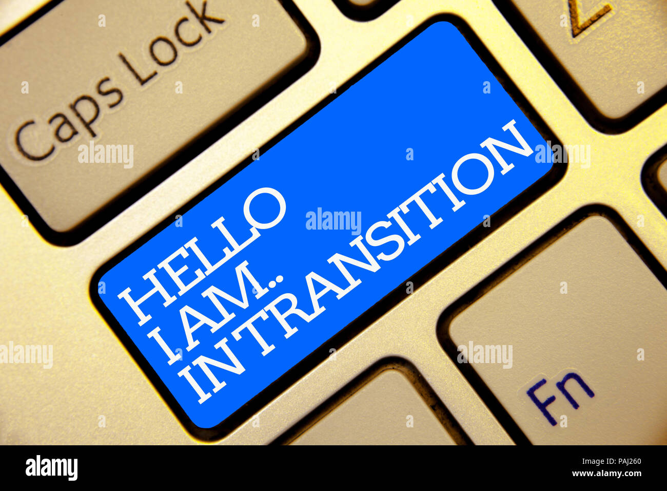 Writing note showing Hello I Am.. In Transition. Business photo ...