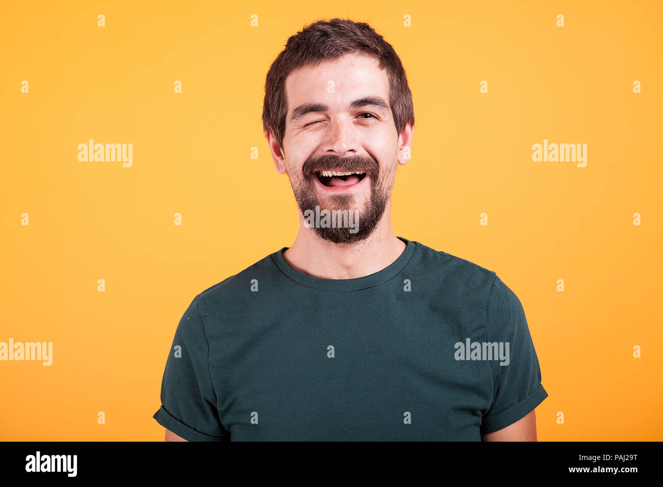Person winking camera portrait face hi-res stock photography and images ...