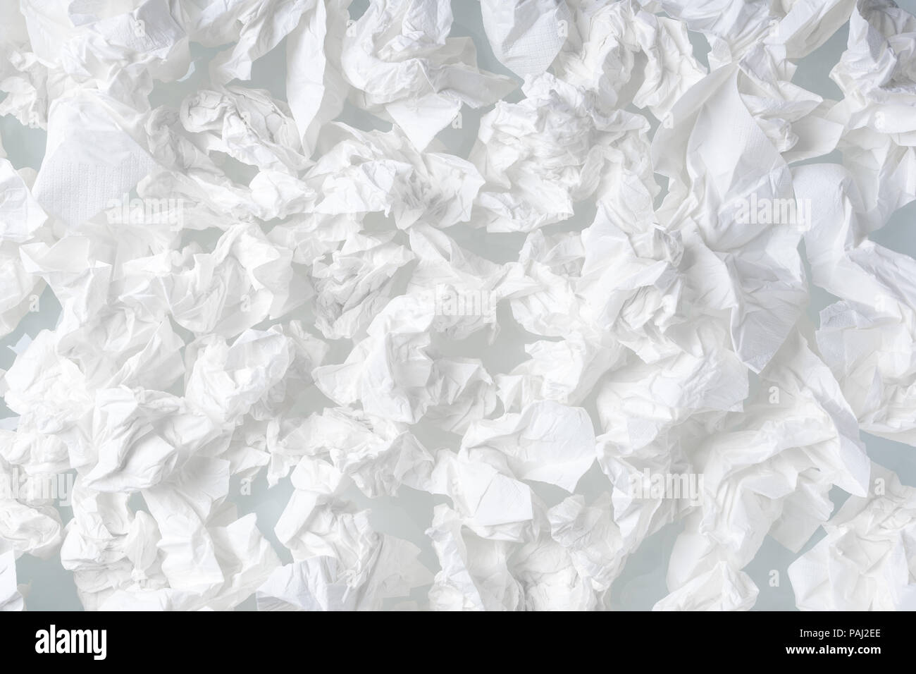 Many used screwed paper tissue isolated on white background Stock Photo ...
