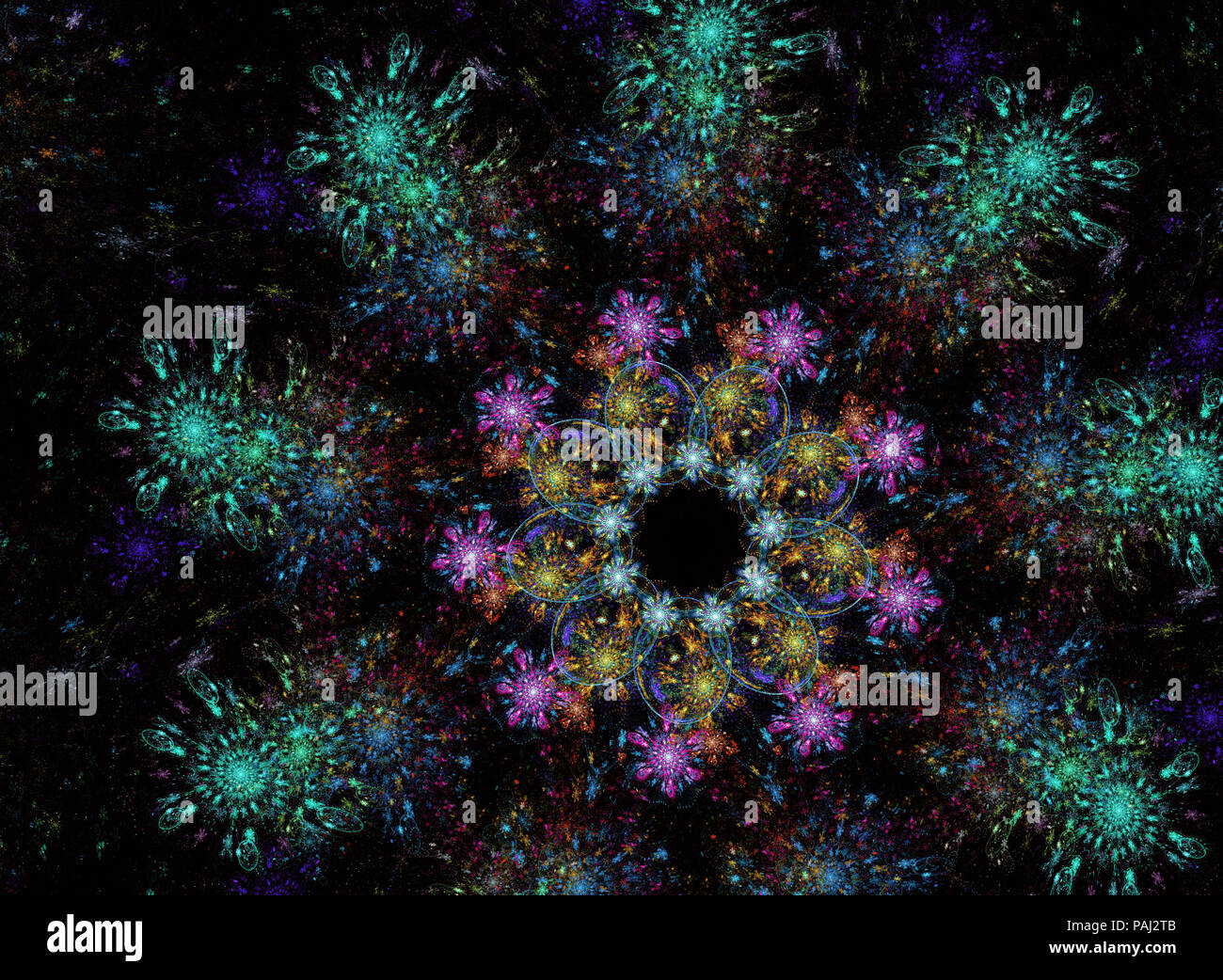 Abstract fractal patterns and shapes. Fractal texture. The colors in ...