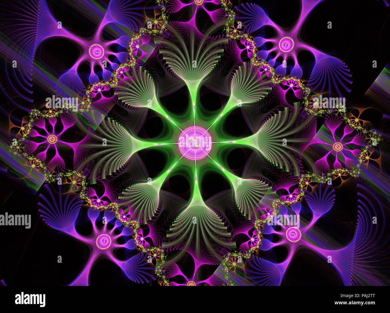 Abstract fractal patterns and shapes. Fractal texture. The colors in ...