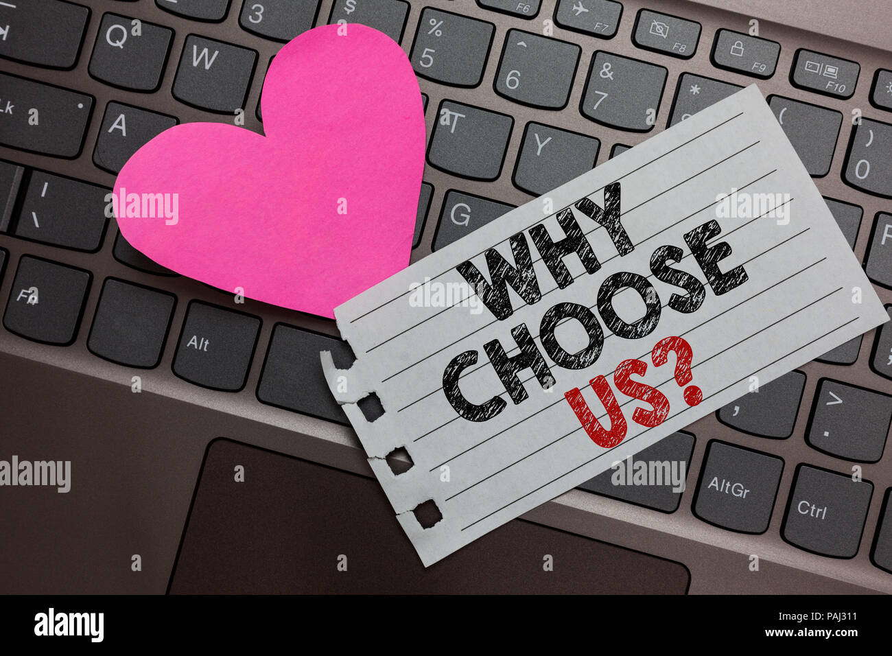 Word writing text Why Choose Us question. Business concept for Reasons ...