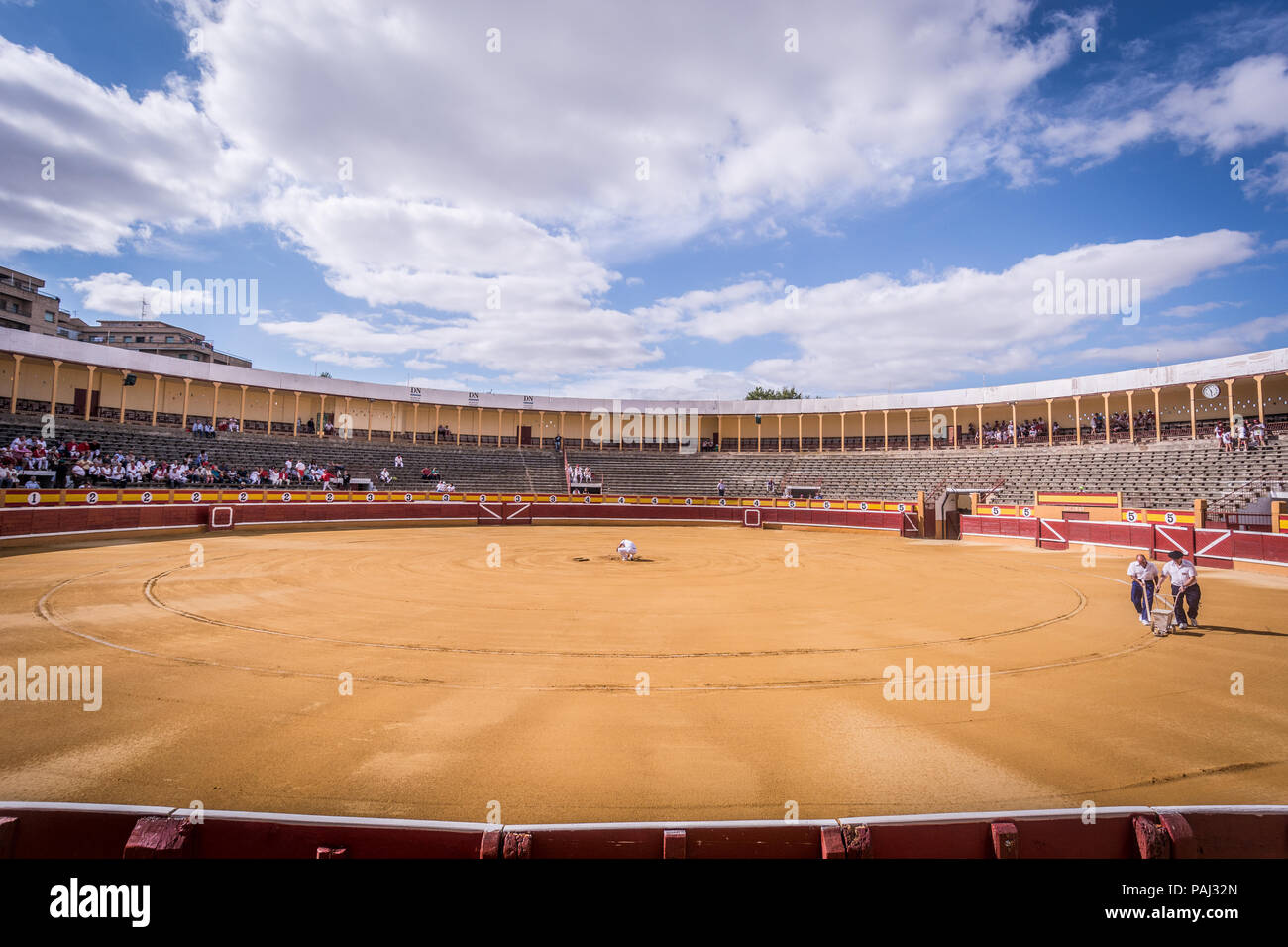Preparation of bullring for bullfight hi-res stock photography and ...