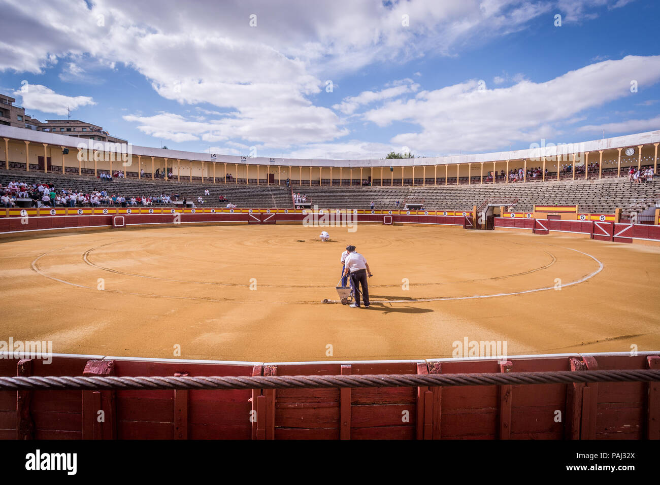 Preparation of bullring for bullfight hi-res stock photography and ...