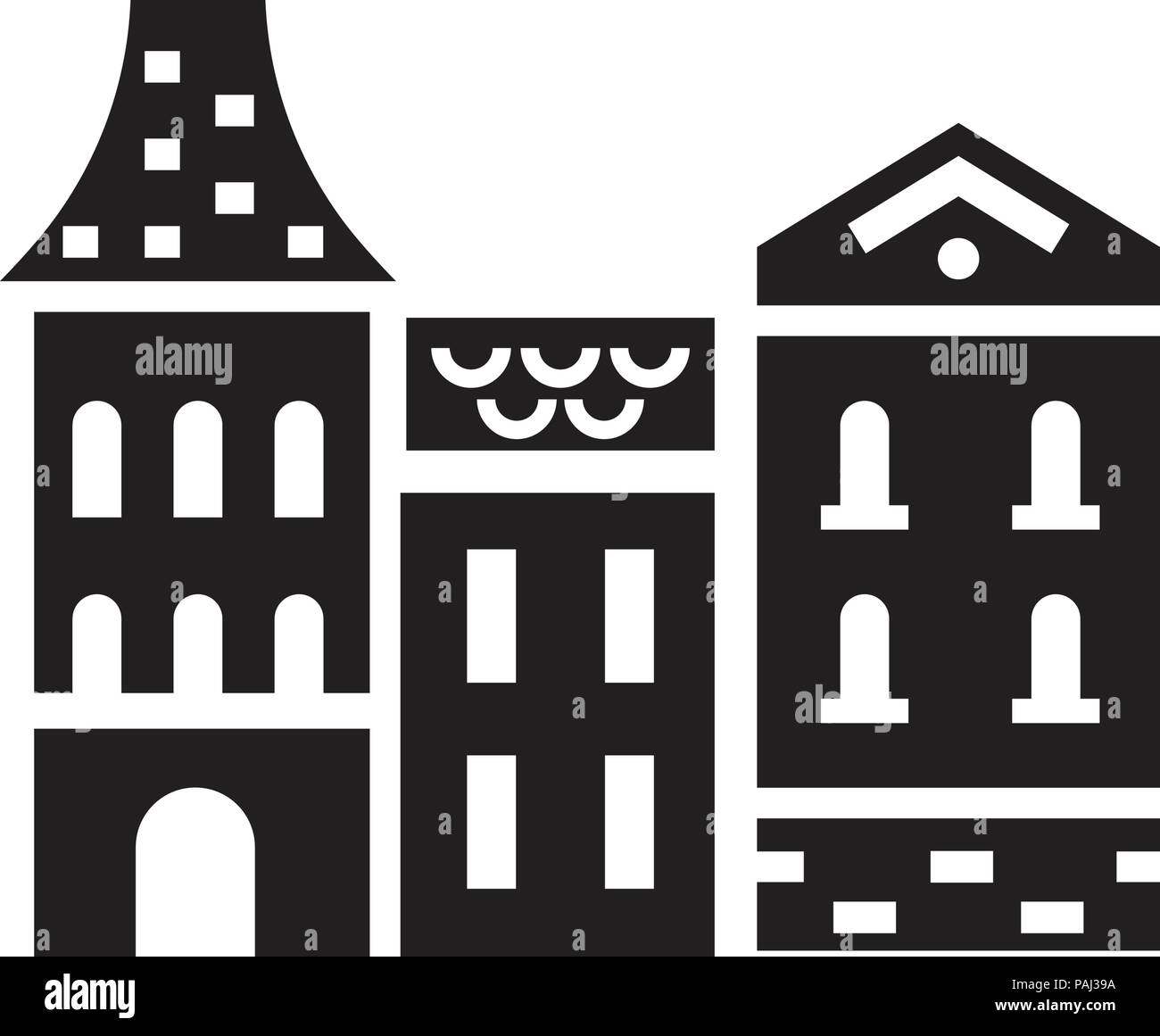 Old french townhouse Stock Vector Images - Alamy