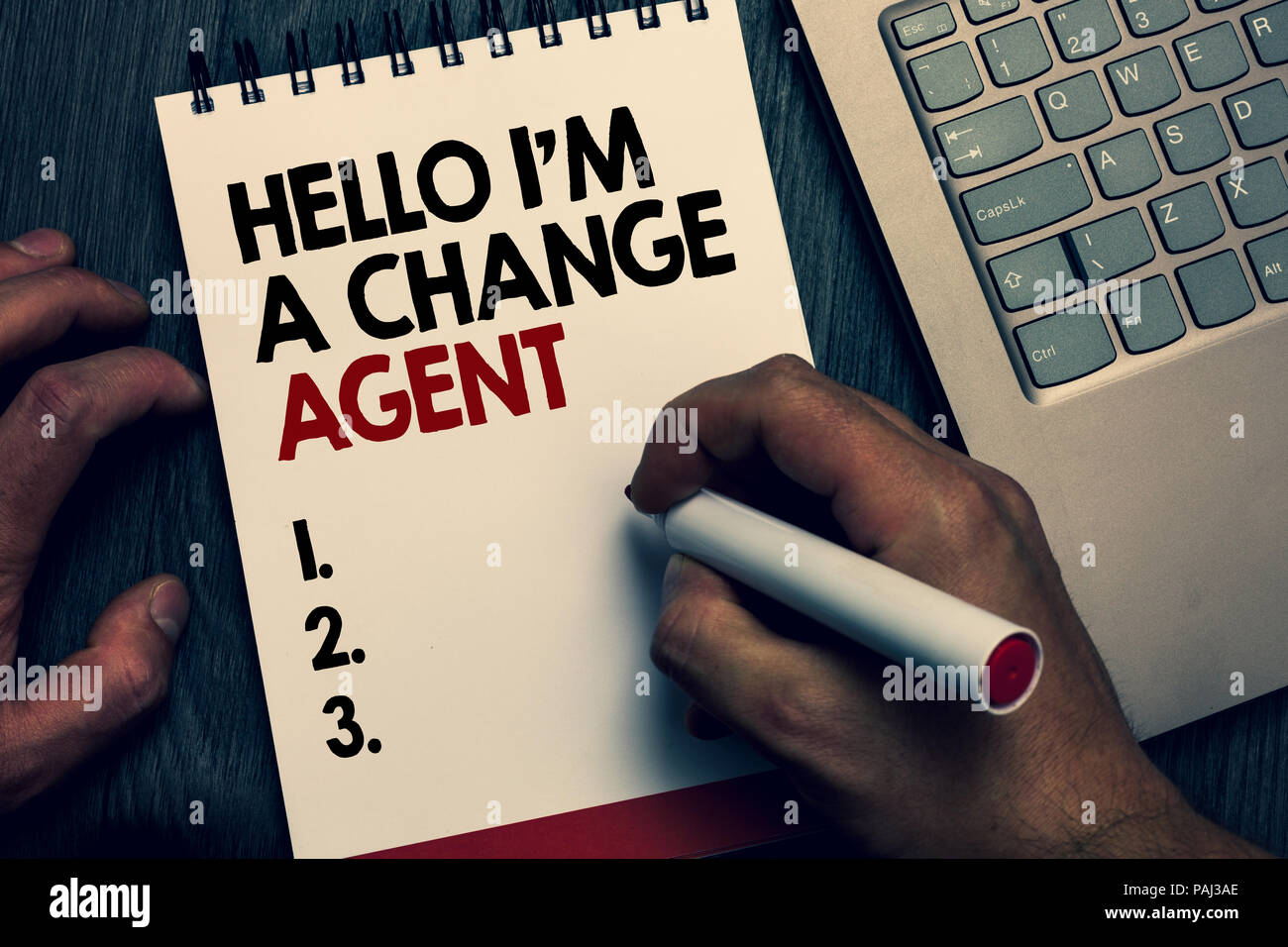 Text sign showing Hello I am A Change Agent. Conceptual photo Promoting ...