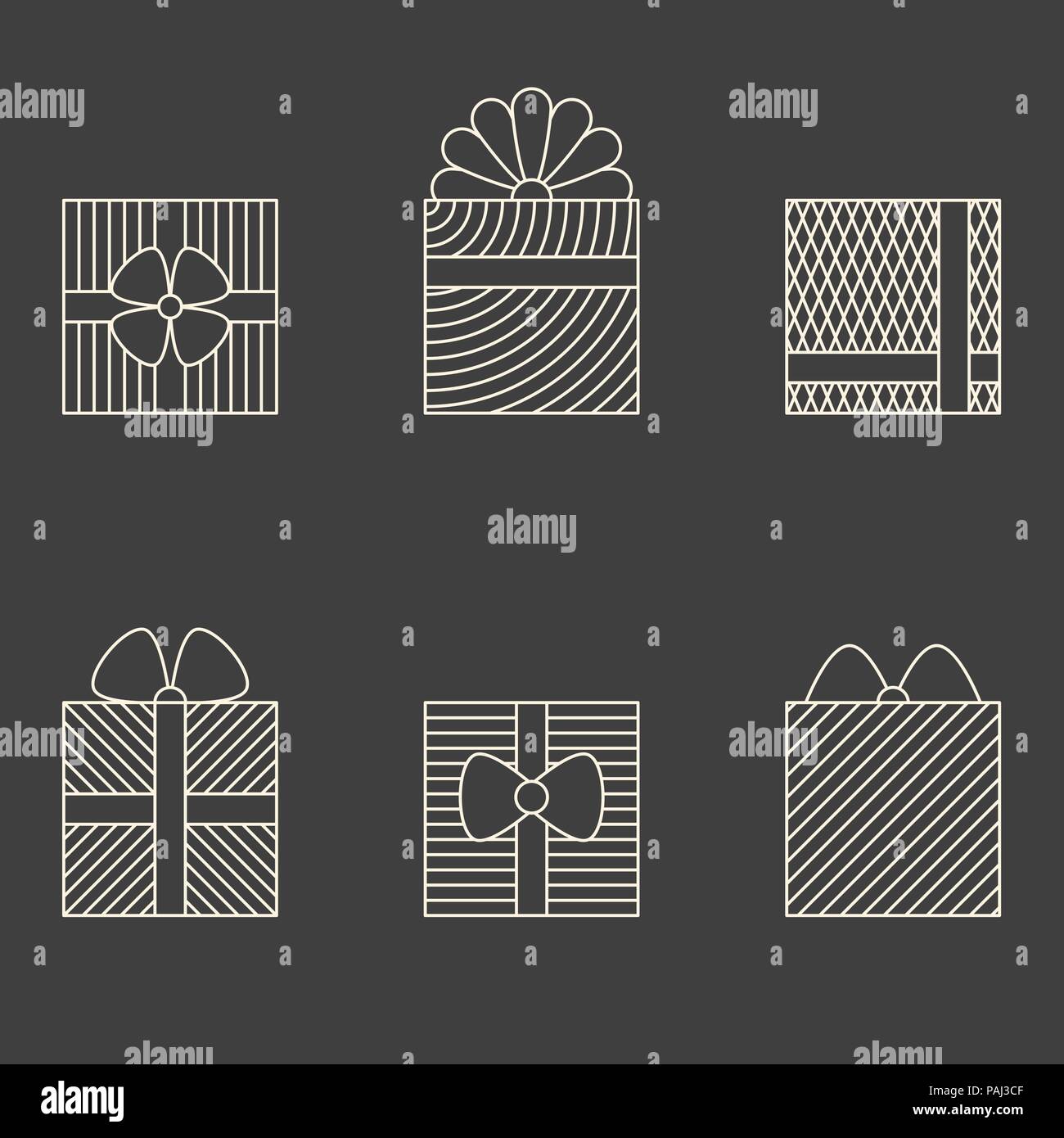 Set of minimalistic linear gift boxes Stock Vector Image & Art - Alamy