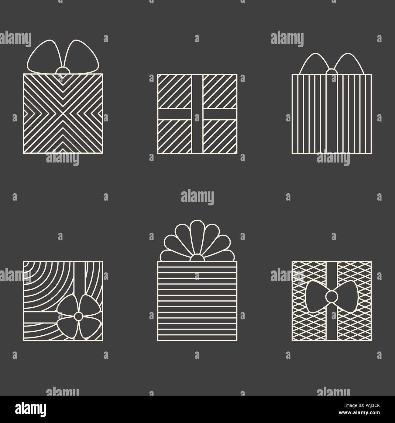 Set of minimalistic linear gift boxes Stock Vector Image & Art - Alamy