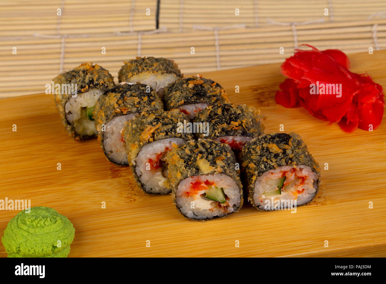 Delicious fried tempura roll with eel Stock Photo - Alamy