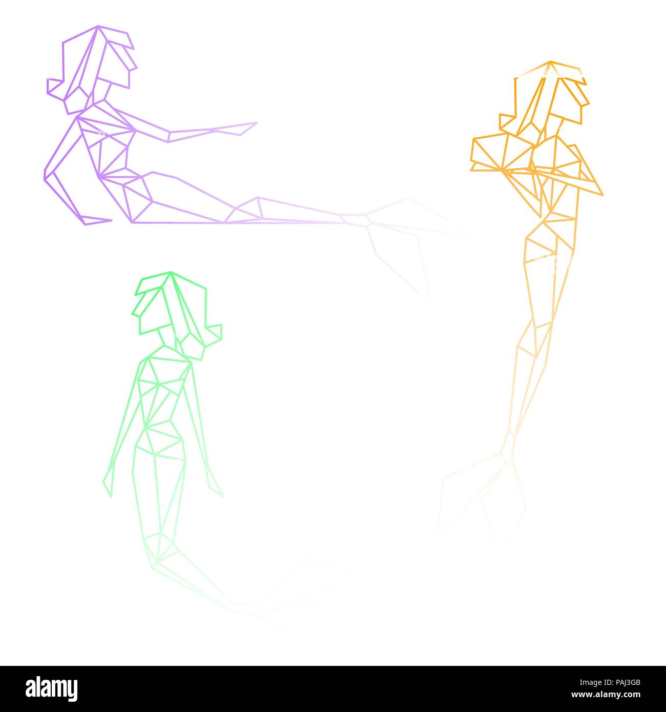 Illustration low polygon gradient Cut Out Stock Images & Pictures - Alamy