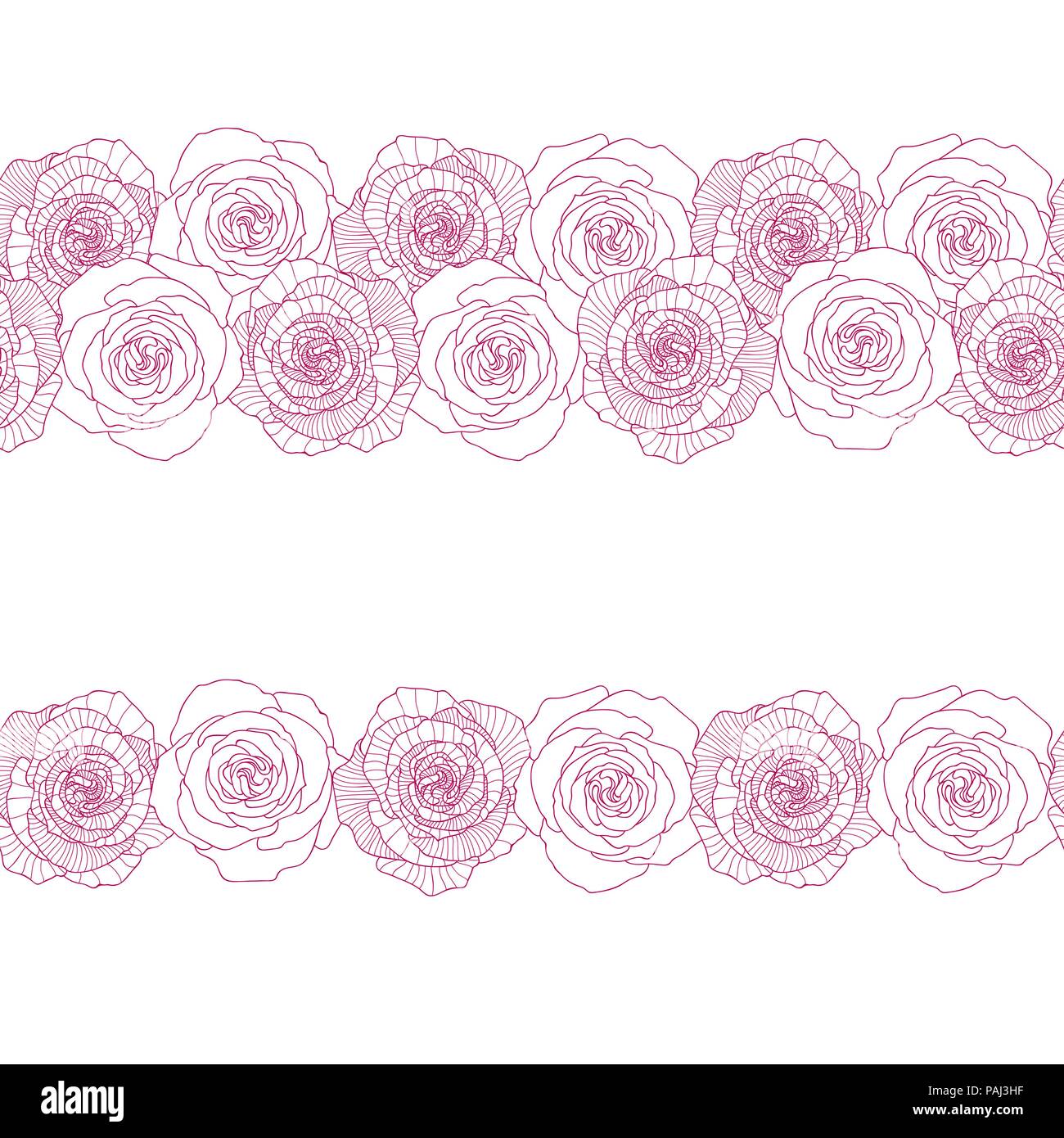 Seamless border made of rose flowers Stock Vector Image & Art - Alamy