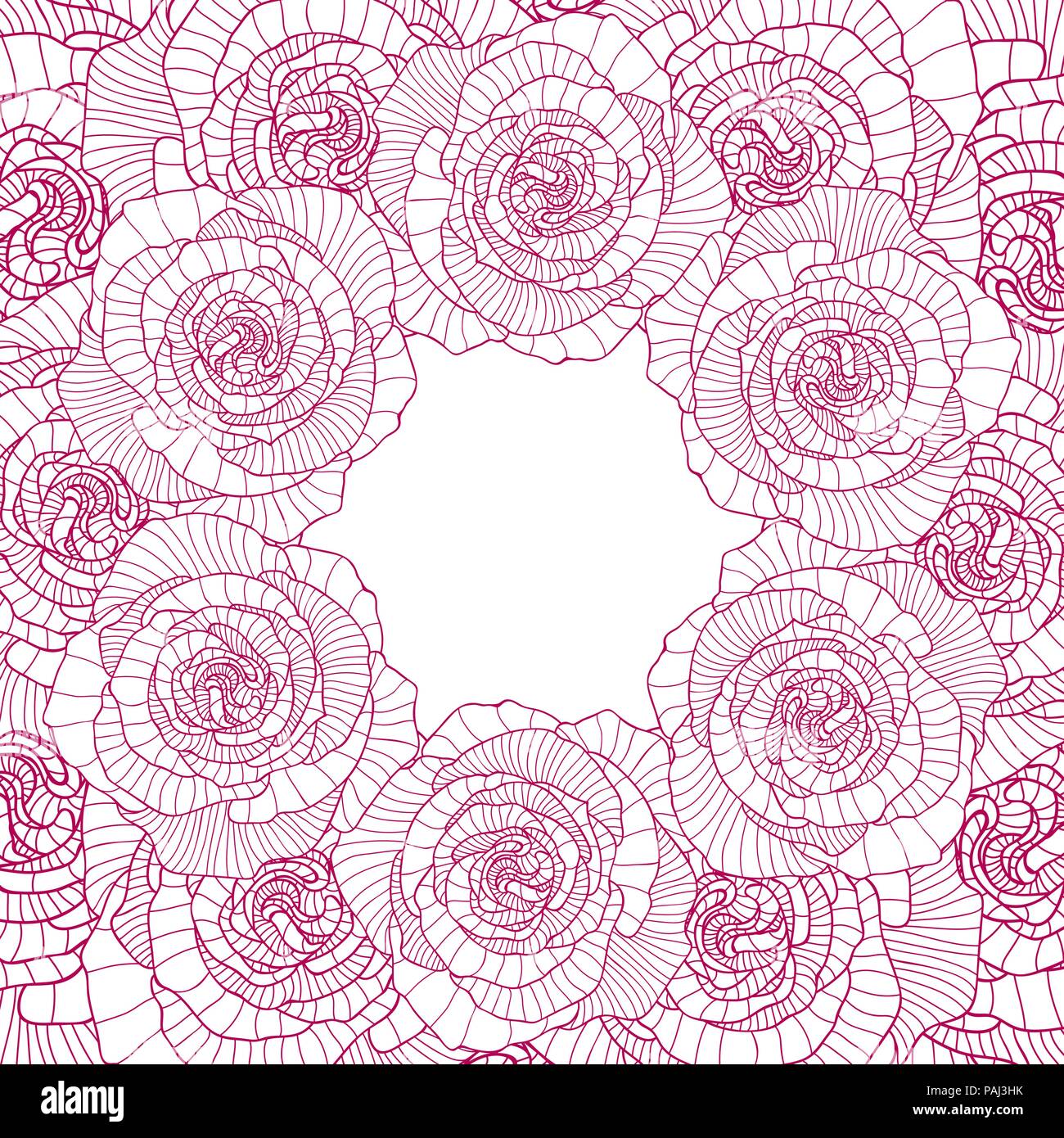 Round frame on linear rose background Stock Vector Image & Art - Alamy