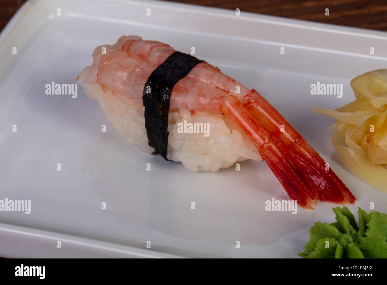 Japanese cold sushi with prawn Stock Photo - Alamy