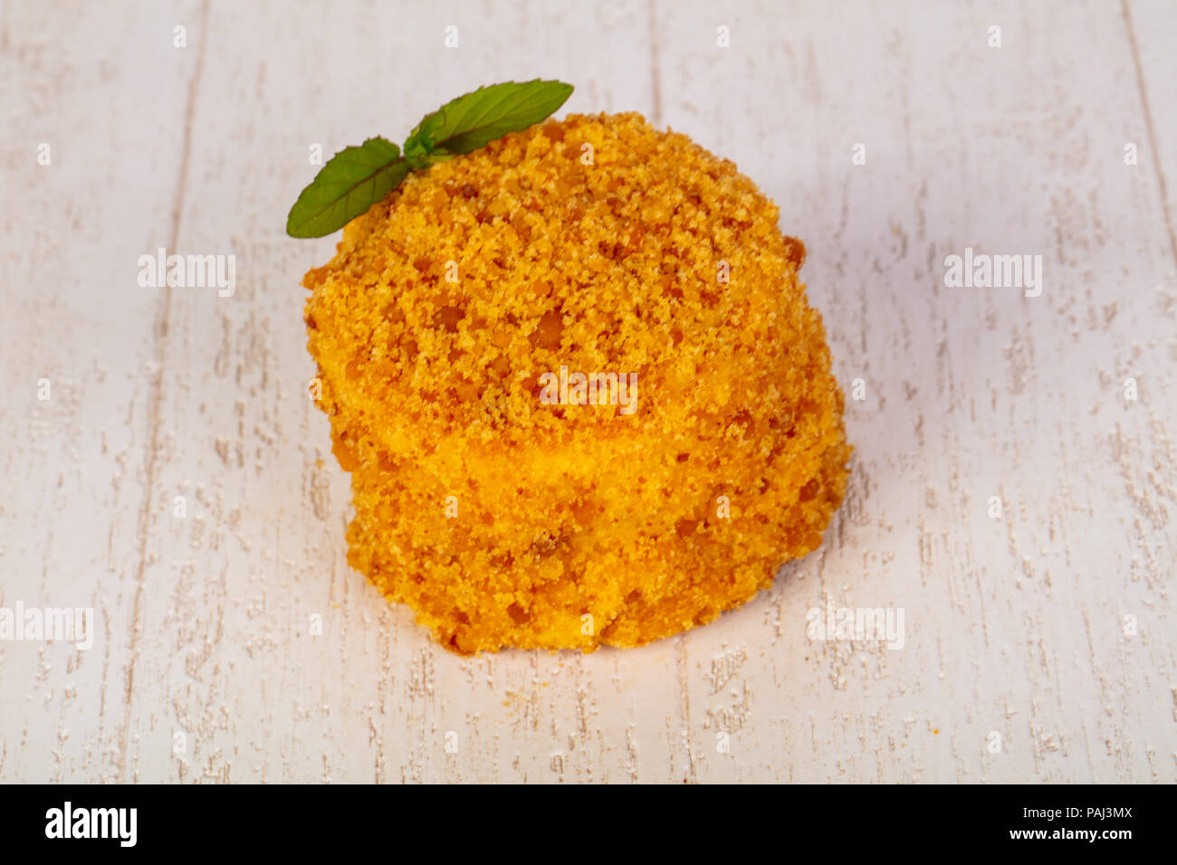Layered tasty sweet Napoleon cake Stock Photo - Alamy