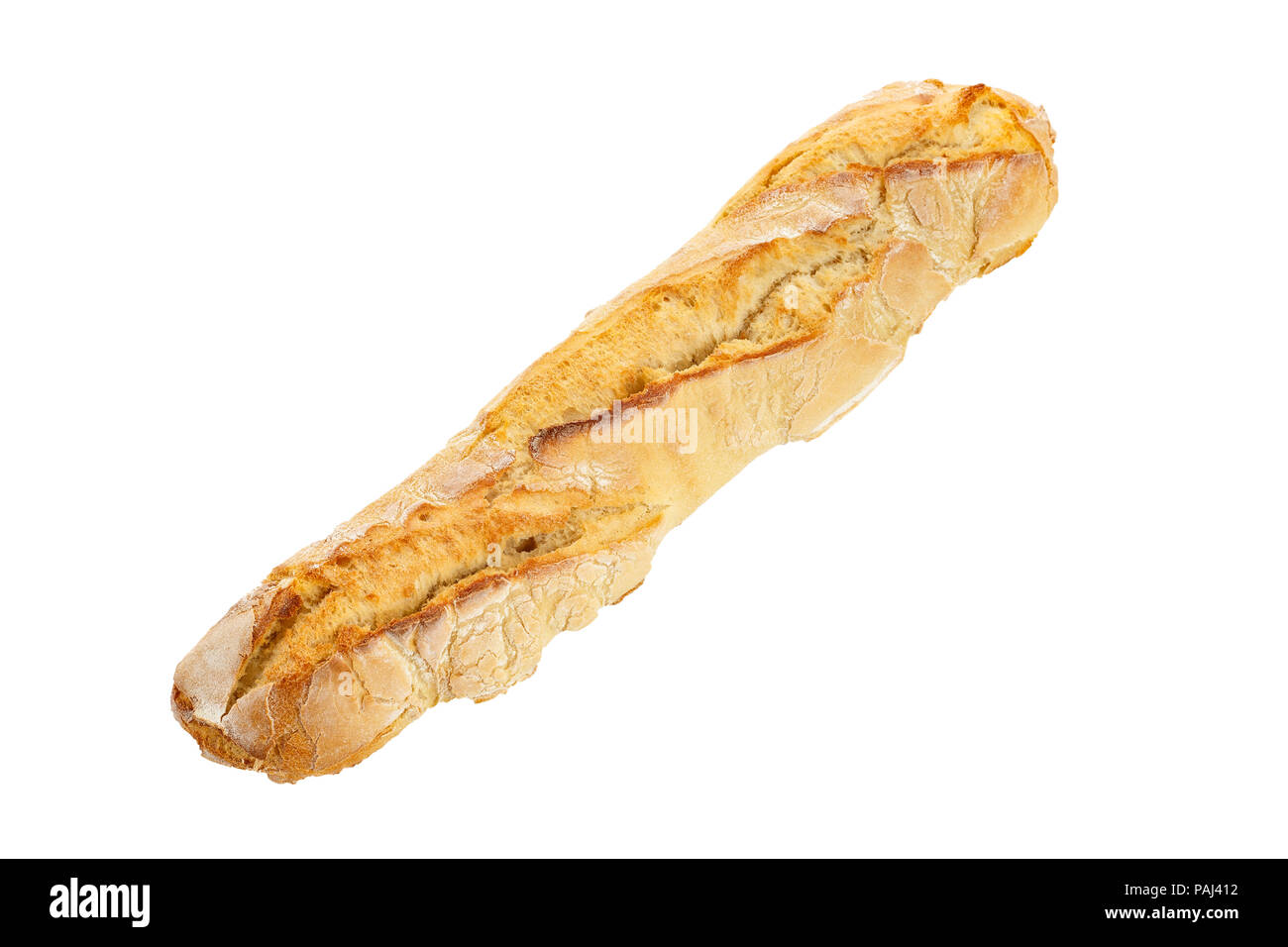 bread baguette with a crisp crust isolated on white background ...