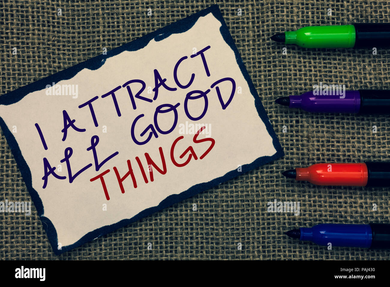 Text sign showing I Attract All Good Things. Conceptual photo Positive ...