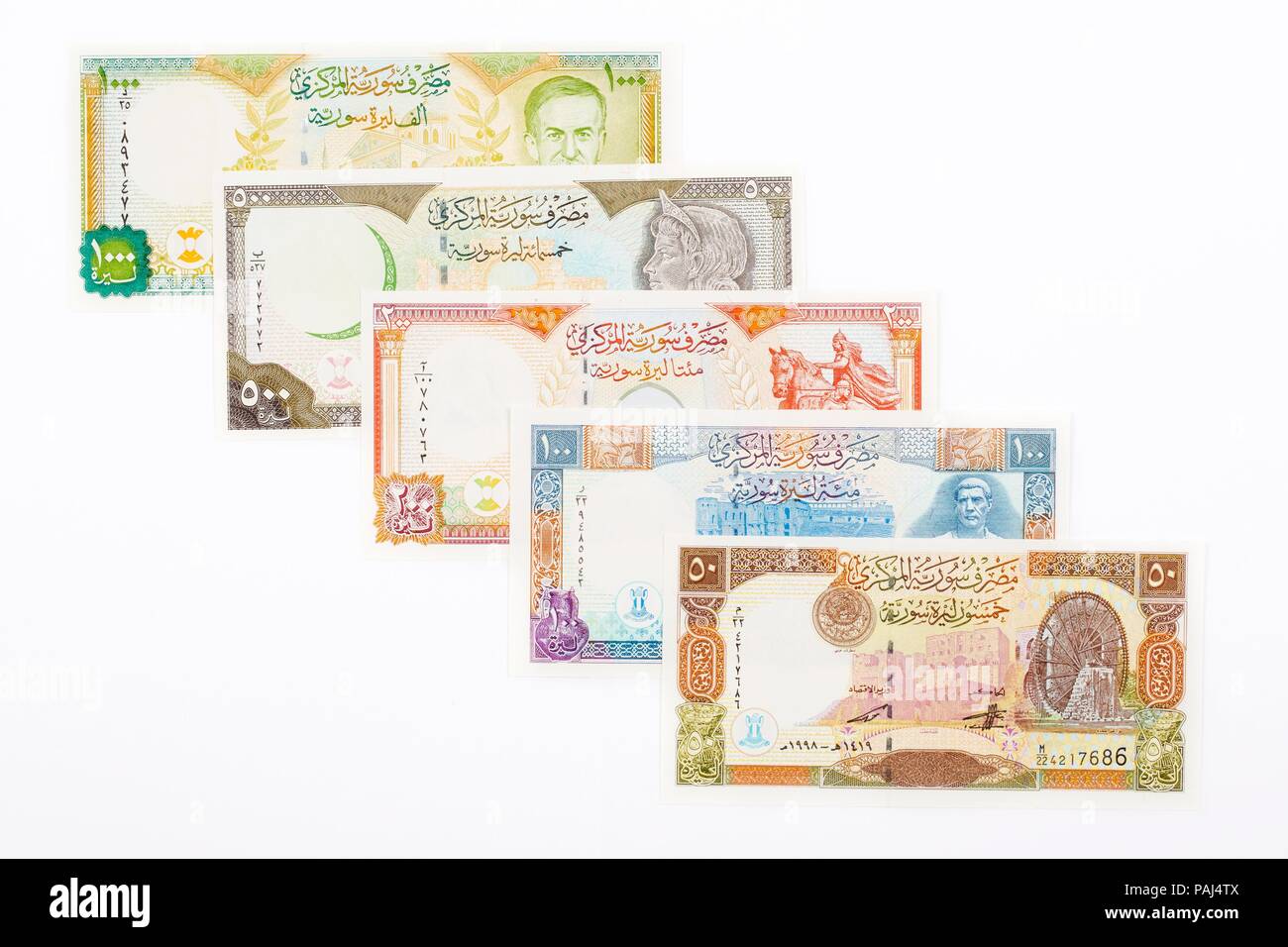 Old Syrian pounds - full set money from Syria Stock Photo - Alamy