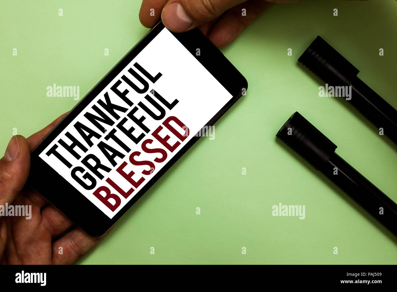Text sign showing Thankful Grateful Blessed. Conceptual photo ...