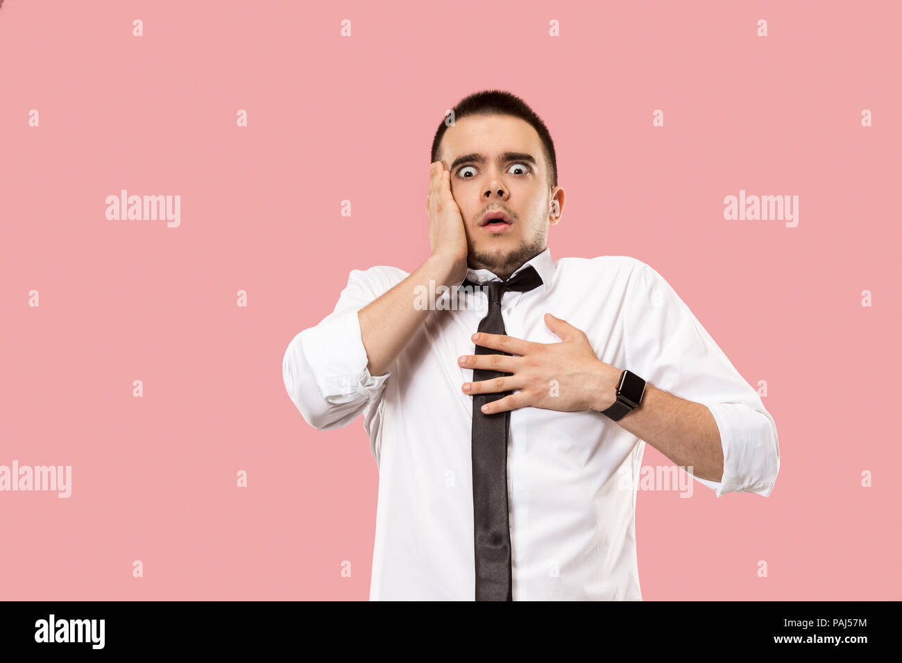 Portrait of the scared man Stock Photo - Alamy