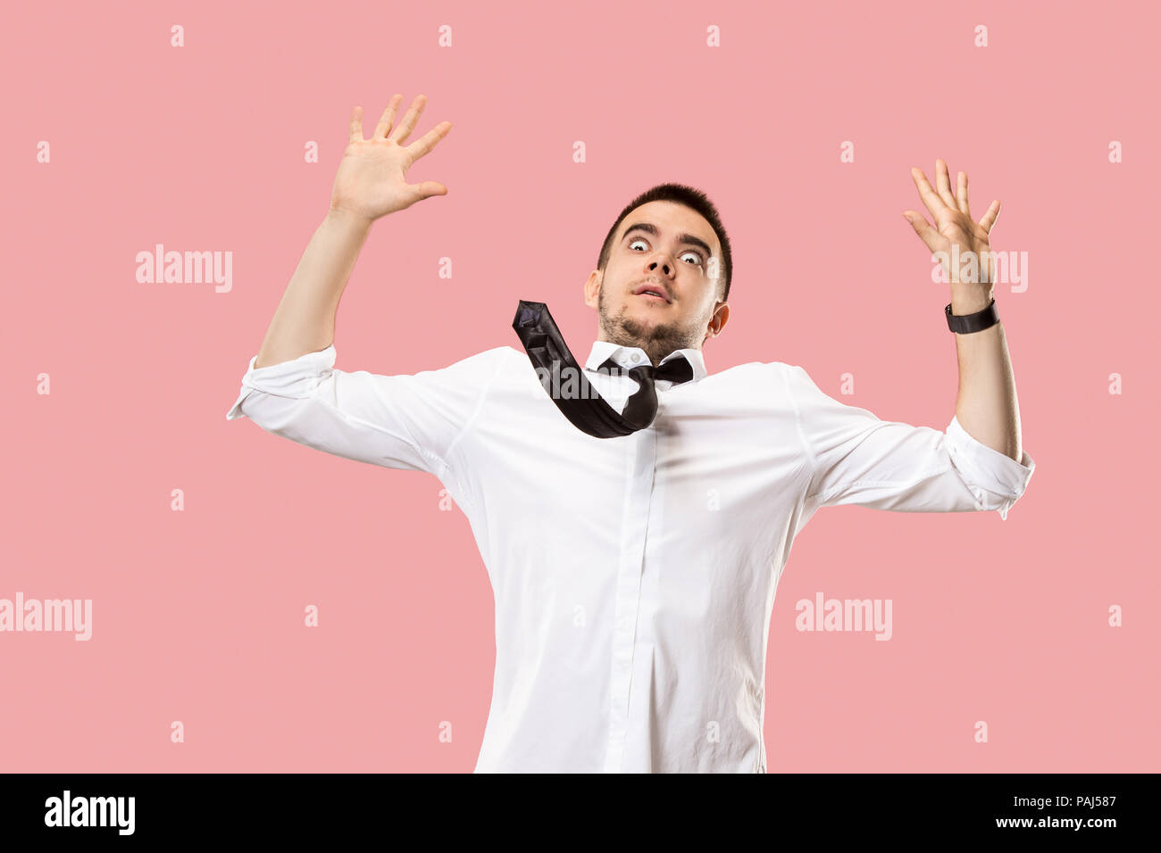 Portrait of the scared man Stock Photo - Alamy