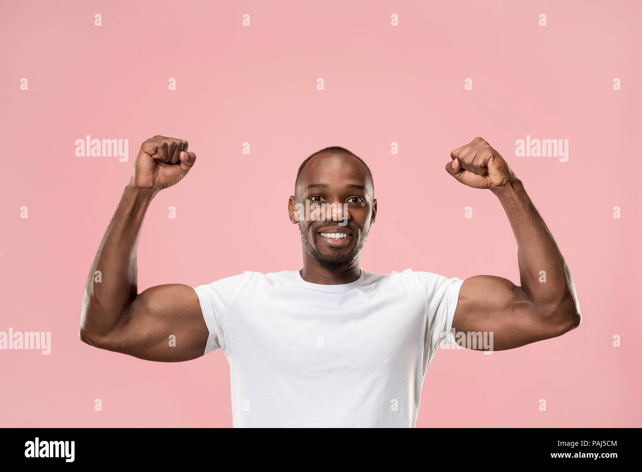 Black male model celebrating hi-res stock photography and images - Alamy