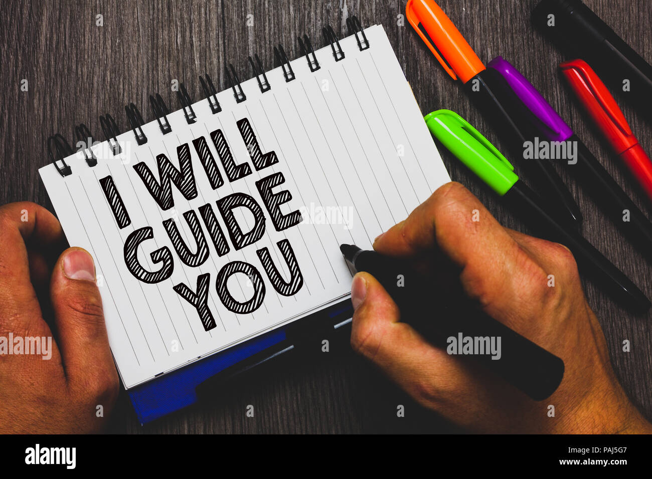 Word writing text I Will Guide You. Business concept for Help showing a ...