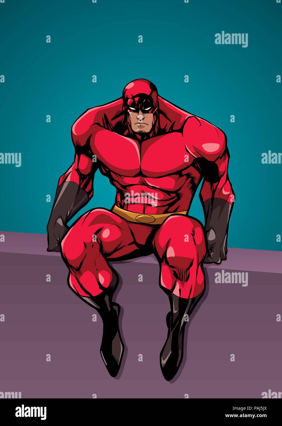 Superhero Sitting No Cape Stock Vector Image & Art - Alamy