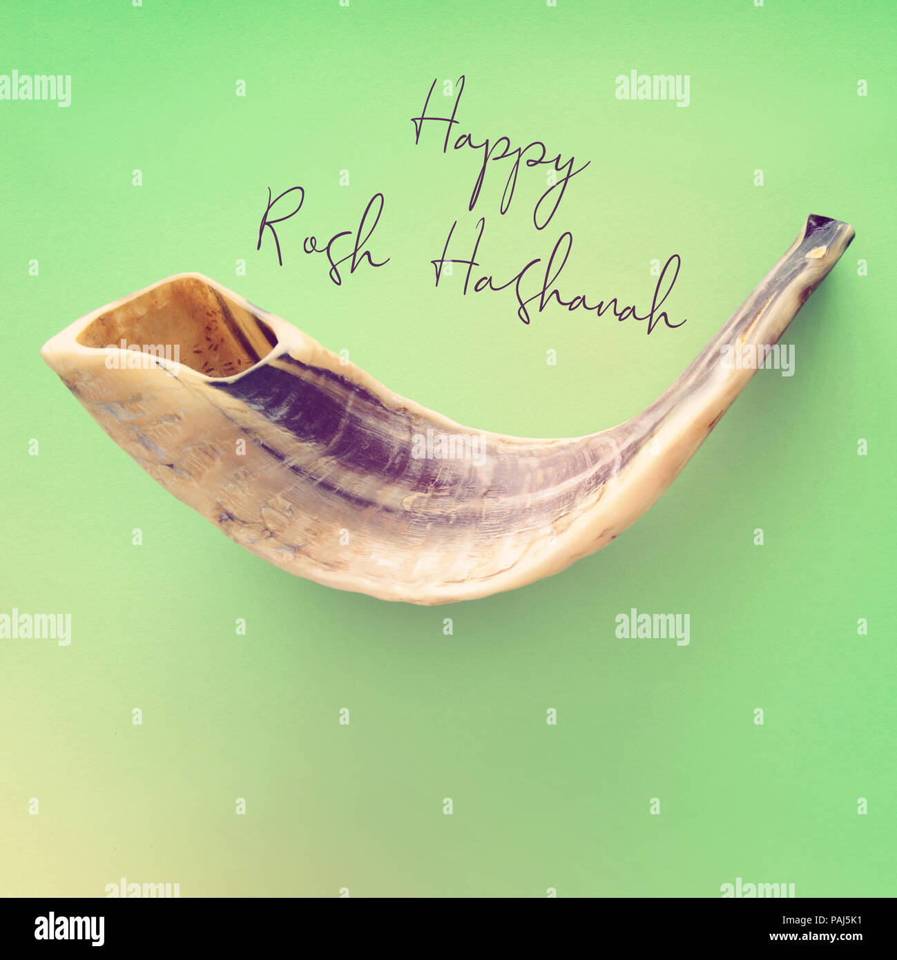 Rosh hashanah (jewish New Year holiday) concept. SHOFAR (HORN ...