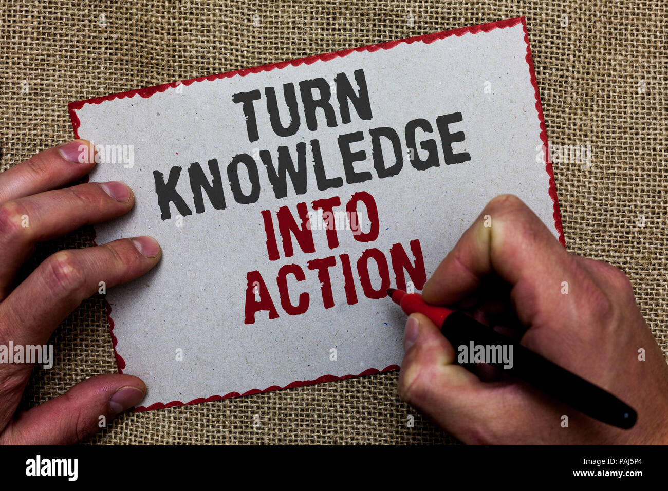 Word writing text Turn Knowledge Into Action. Business concept for ...